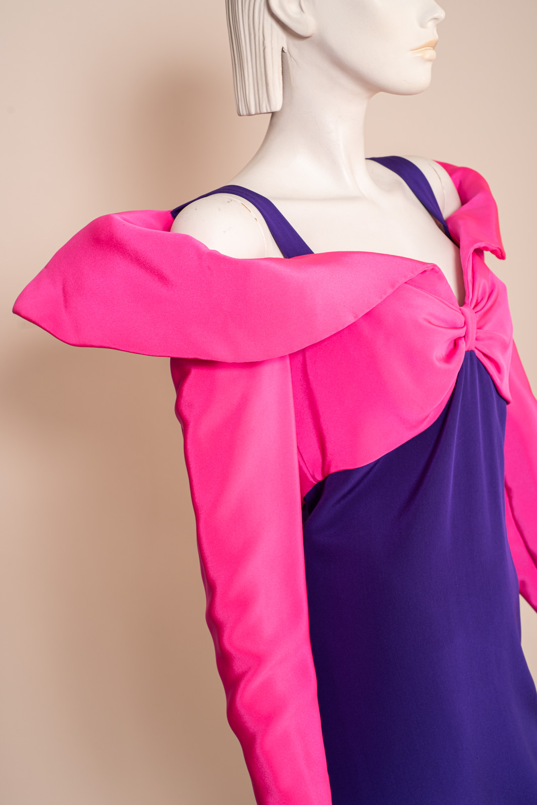 VINTAGE1980s HAUTE COUTURE BICOLOR COCKTAIL DRESS – heritage